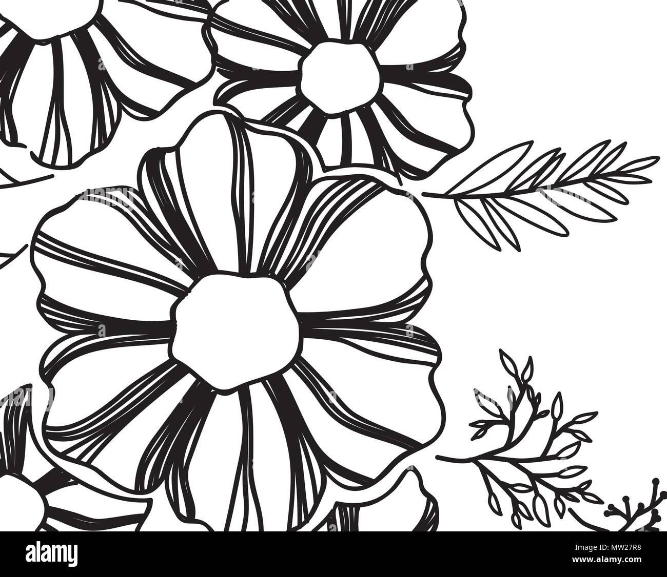 flower and leafs decorative pattern background Stock Vector Image & Art ...