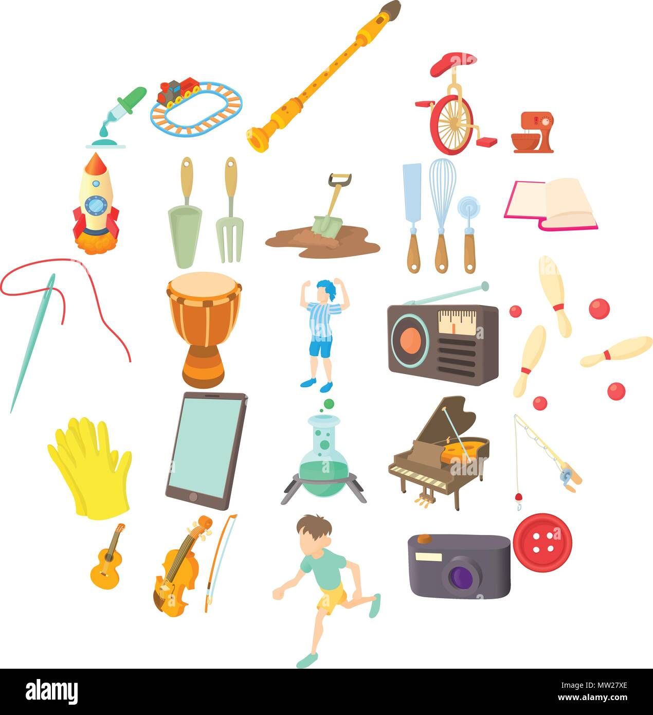Musical hobby icons set, cartoon style Stock Vector Image & Art - Alamy
