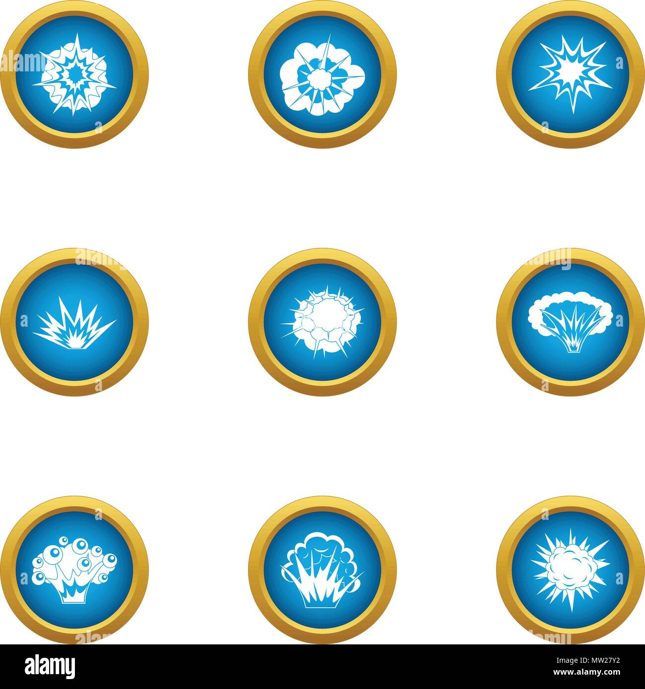 Blast wave icons set, flat style Stock Vector Image & Art - Alamy