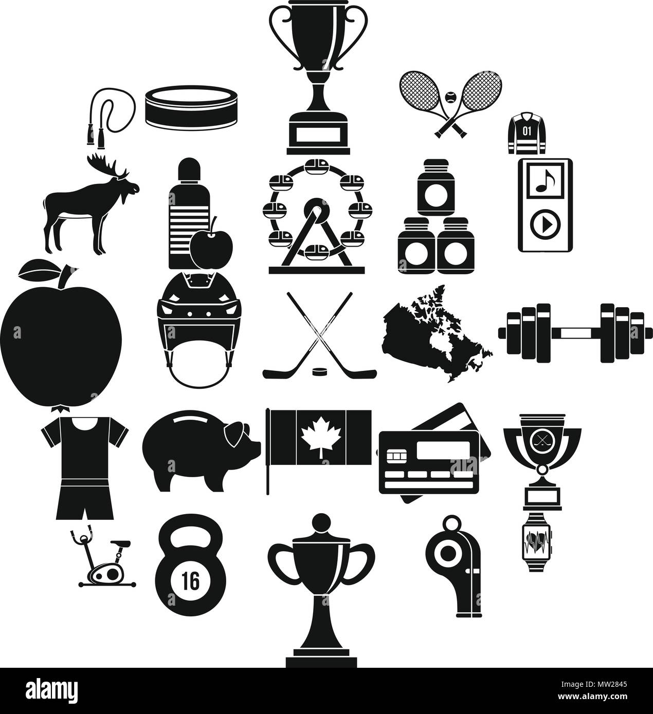 Sports uniform icons set, simple style Stock Vector Image & Art - Alamy