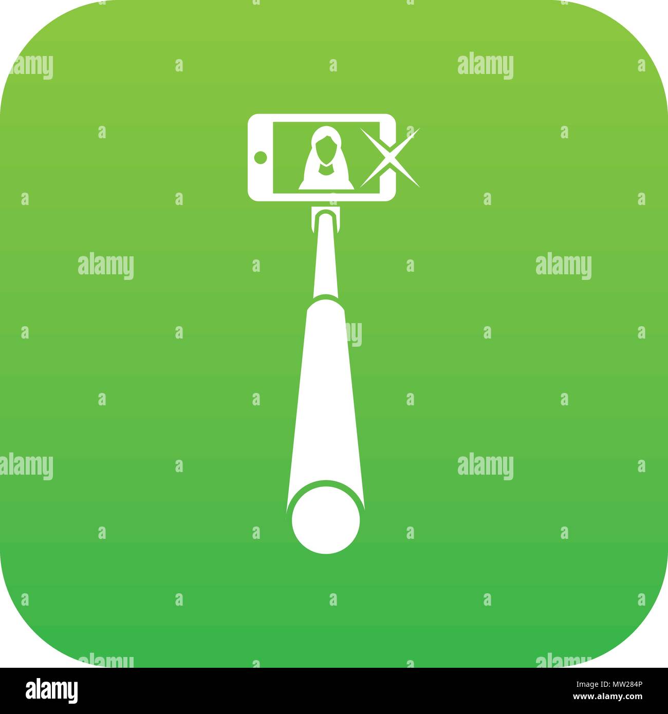 Selfie stick with mobile phone icon digital green Stock Vector Image ...