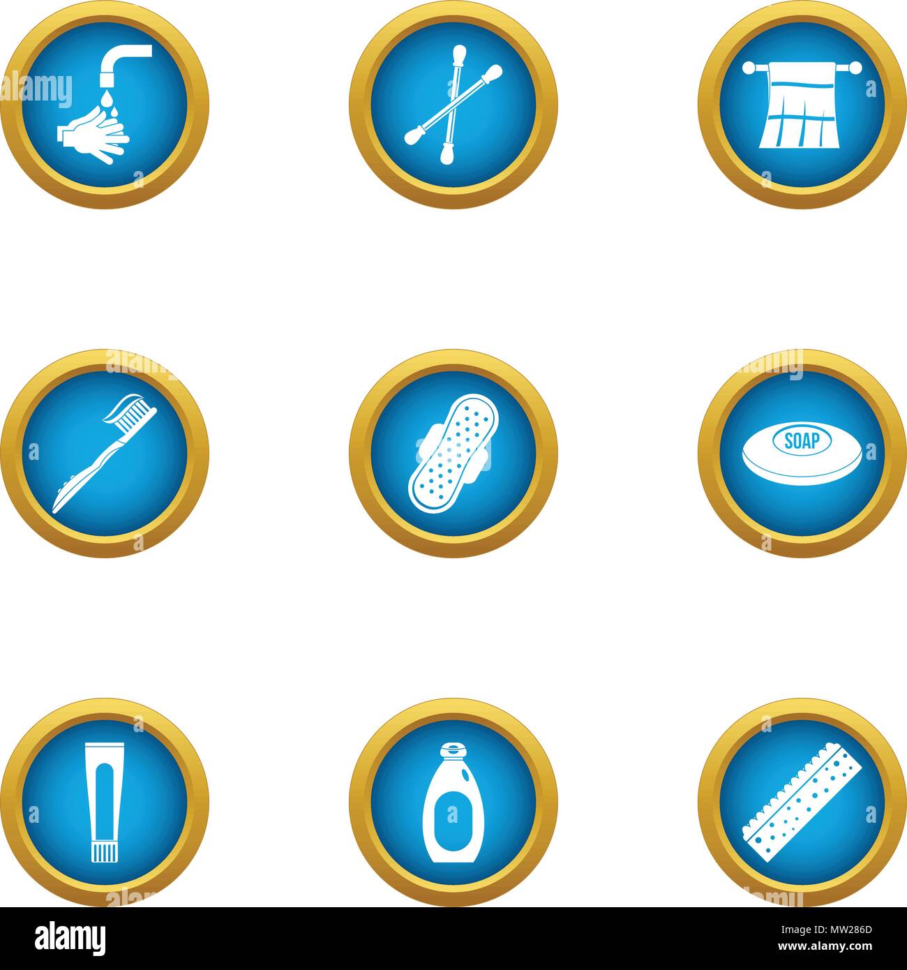 Hand hygiene icons set, flat style Stock Vector Image & Art - Alamy