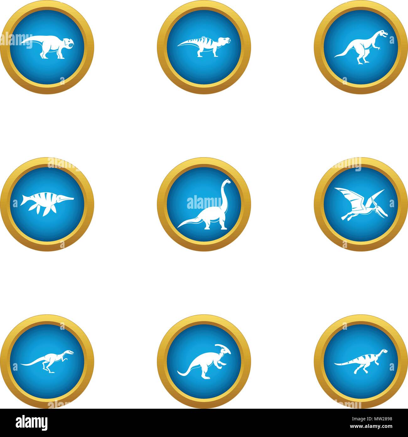 Prehistoric animal icons set, flat style Stock Vector Image & Art - Alamy