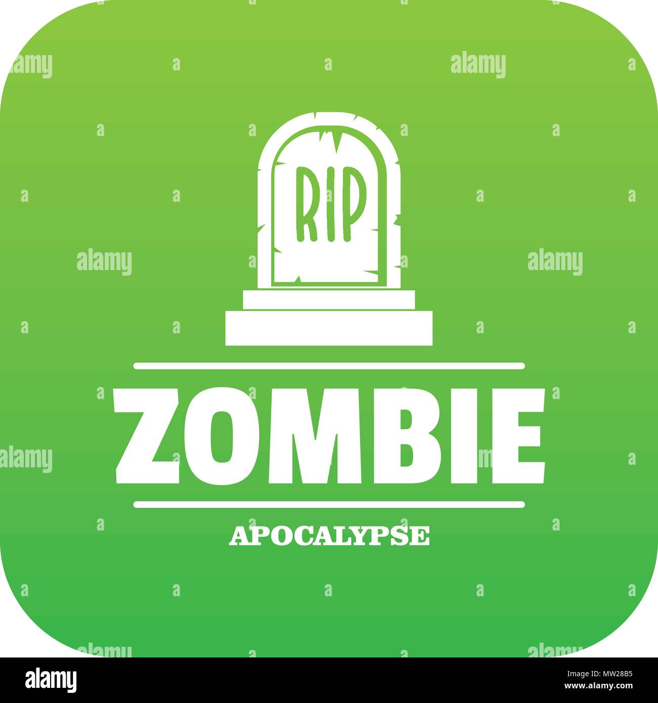 Zombie death icon green vector Stock Vector Image & Art - Alamy