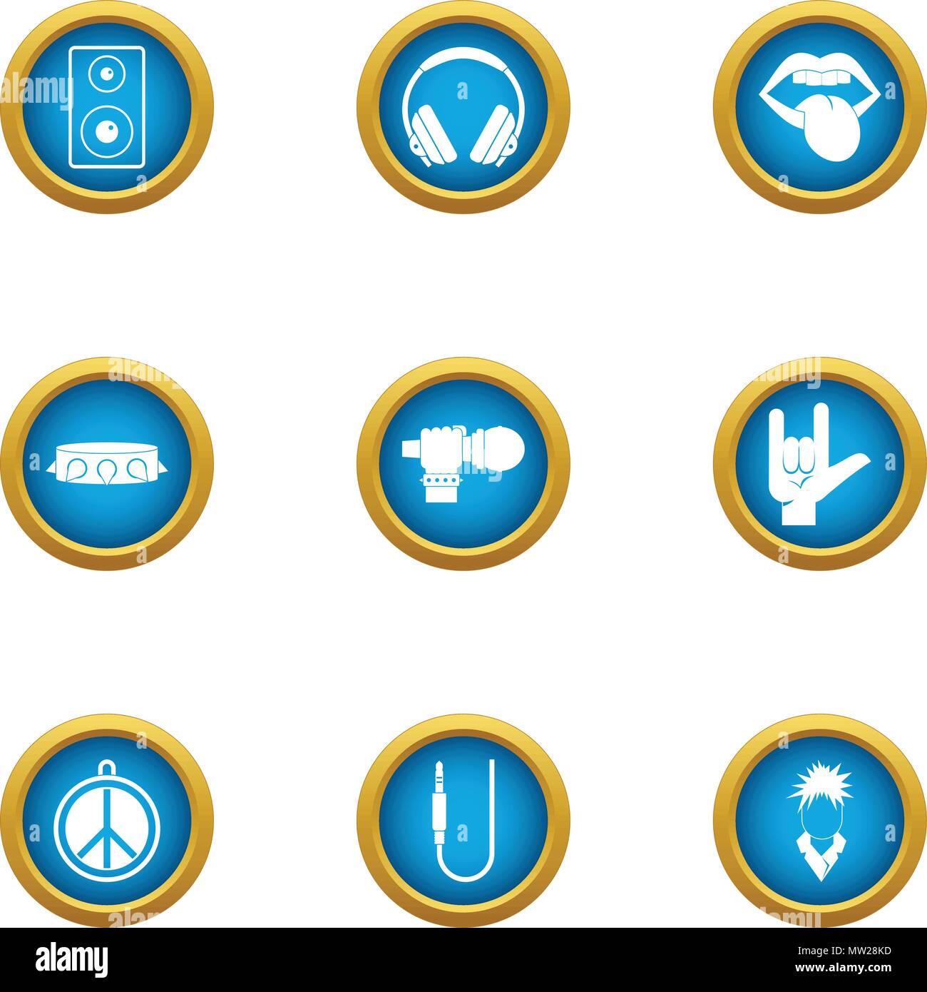 Music of the past icons set, flat style Stock Vector Image & Art - Alamy