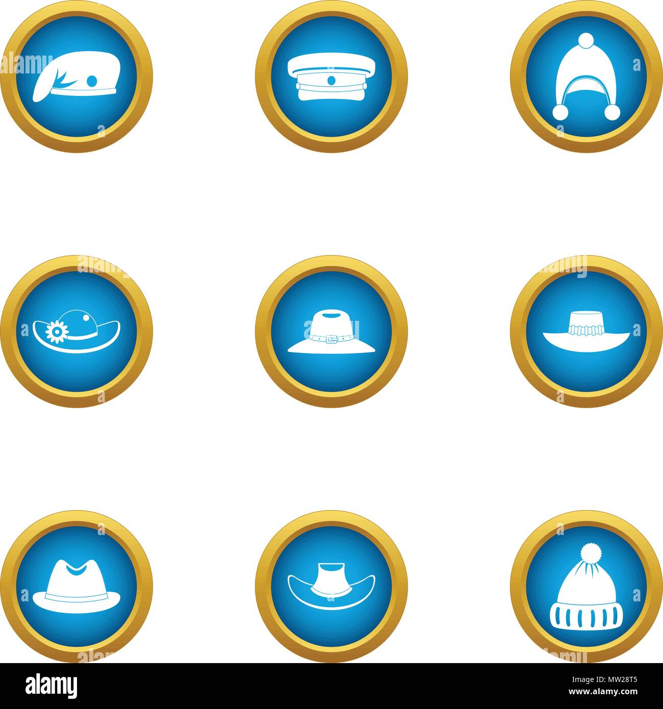 Cover head icons set, flat style Stock Vector Image & Art - Alamy