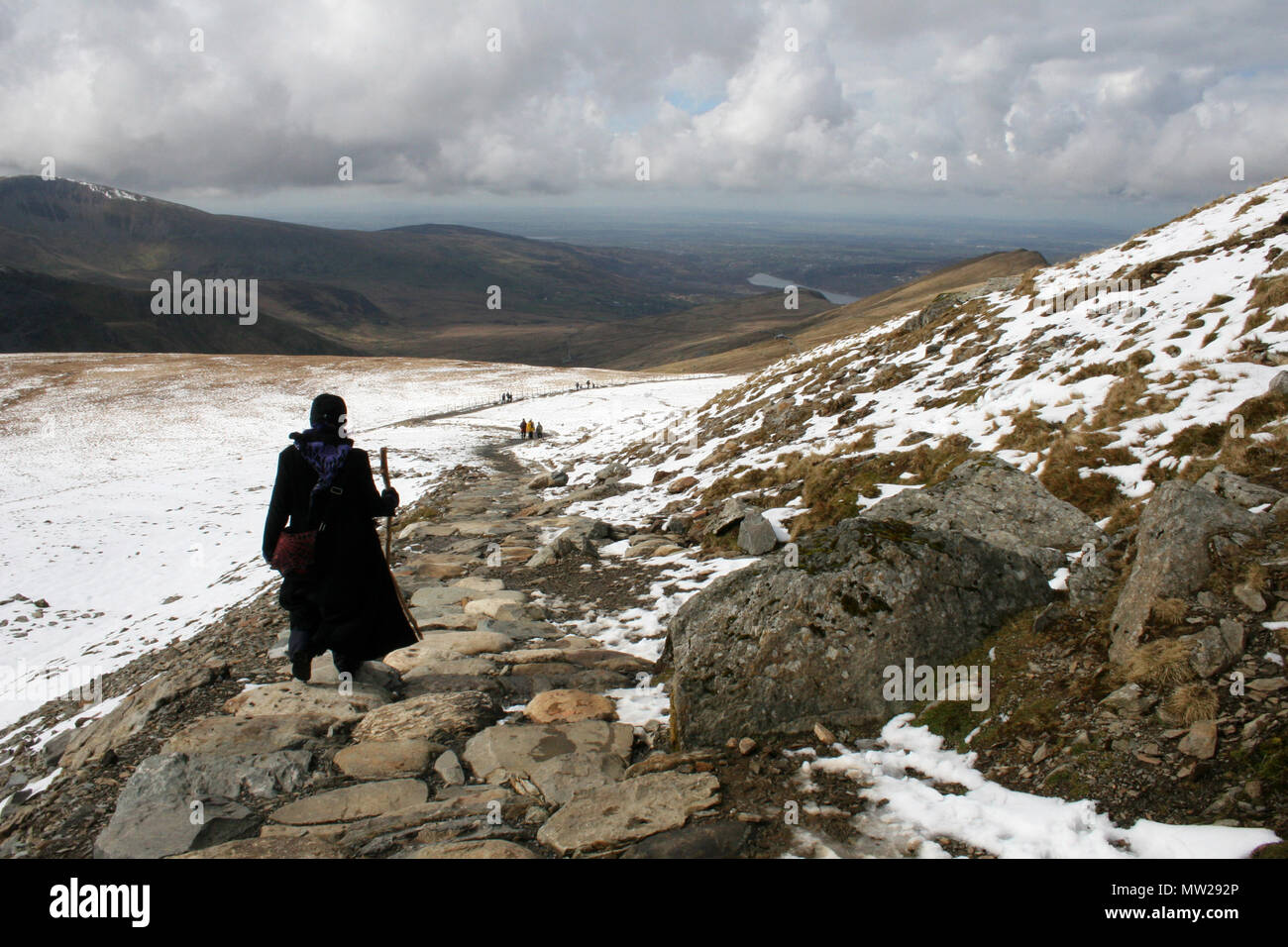 April snow on mount Snowdon Stock Photo - Alamy