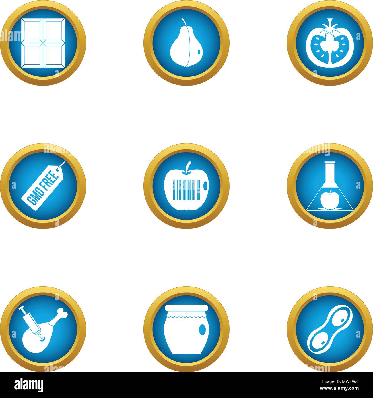 Modern food icons set, flat style Stock Vector Image & Art - Alamy