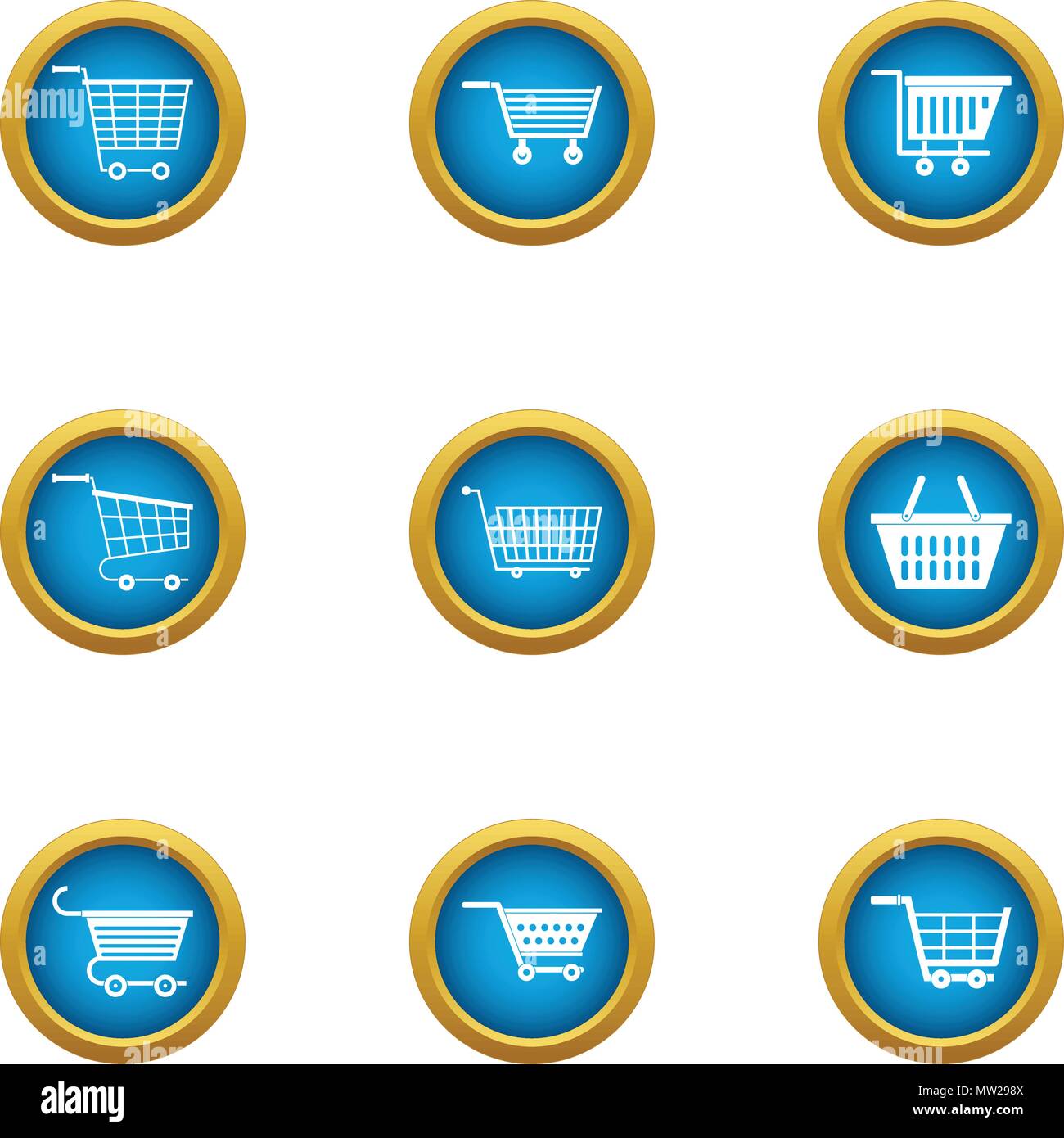 Shopping trolley supermarket stack Stock Vector Images - Alamy
