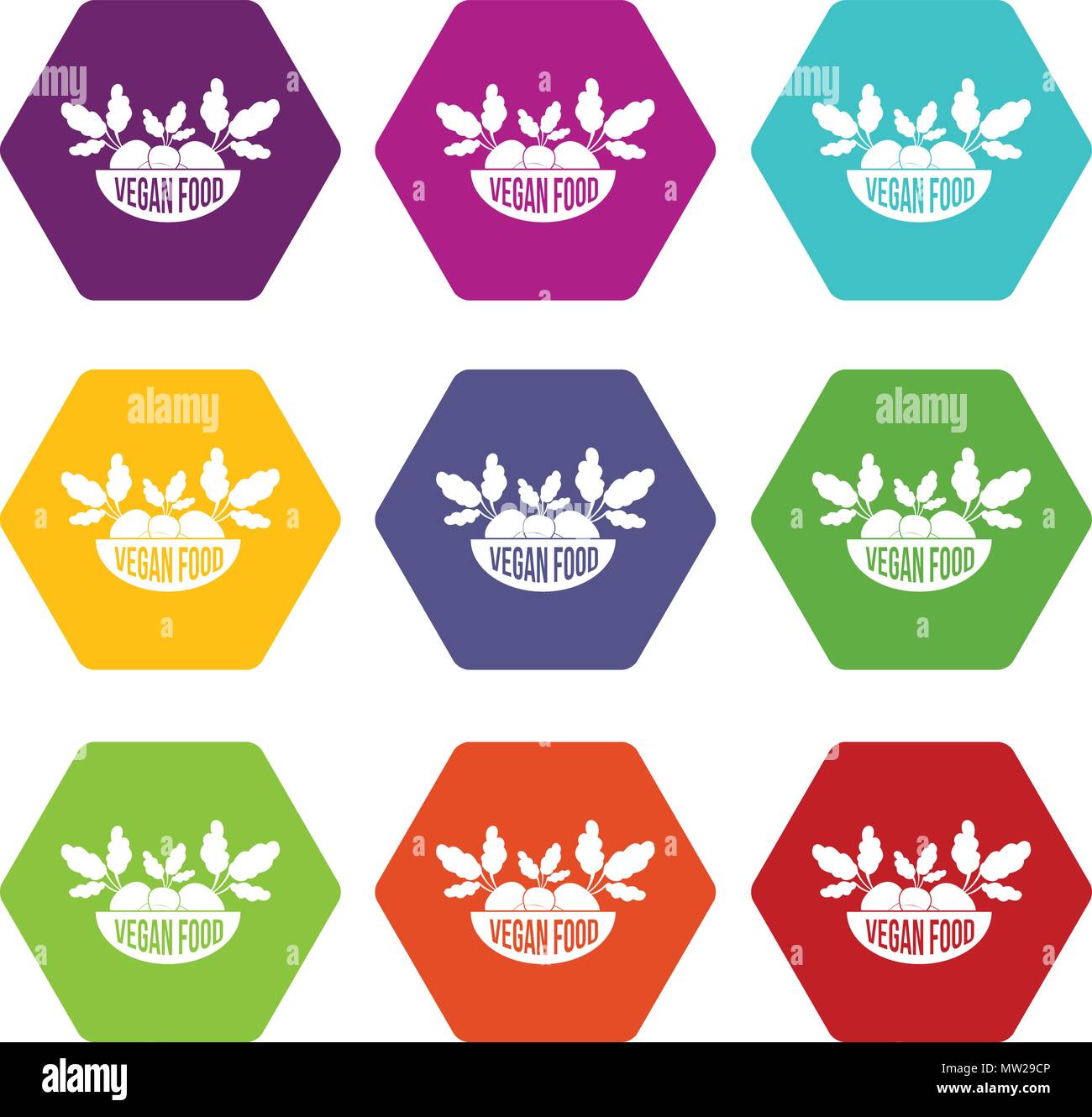 Vegan food icons set 9 vector Stock Vector Image & Art - Alamy