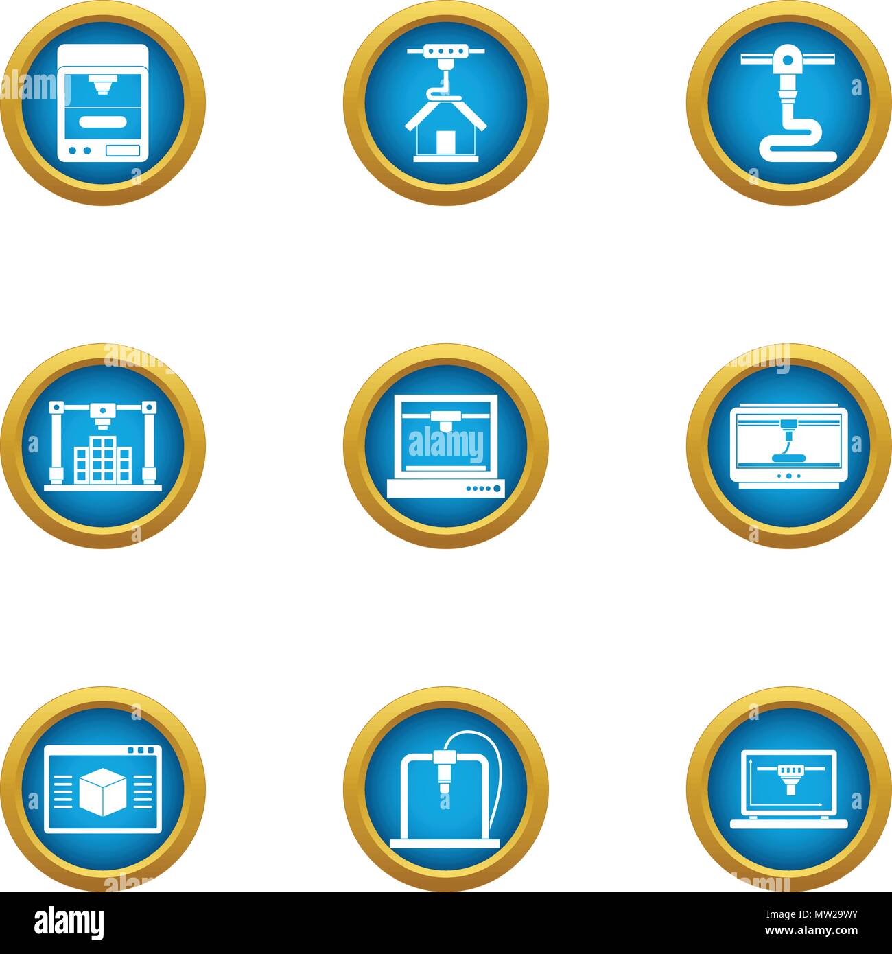 Land development icons set, flat style Stock Vector Image & Art - Alamy