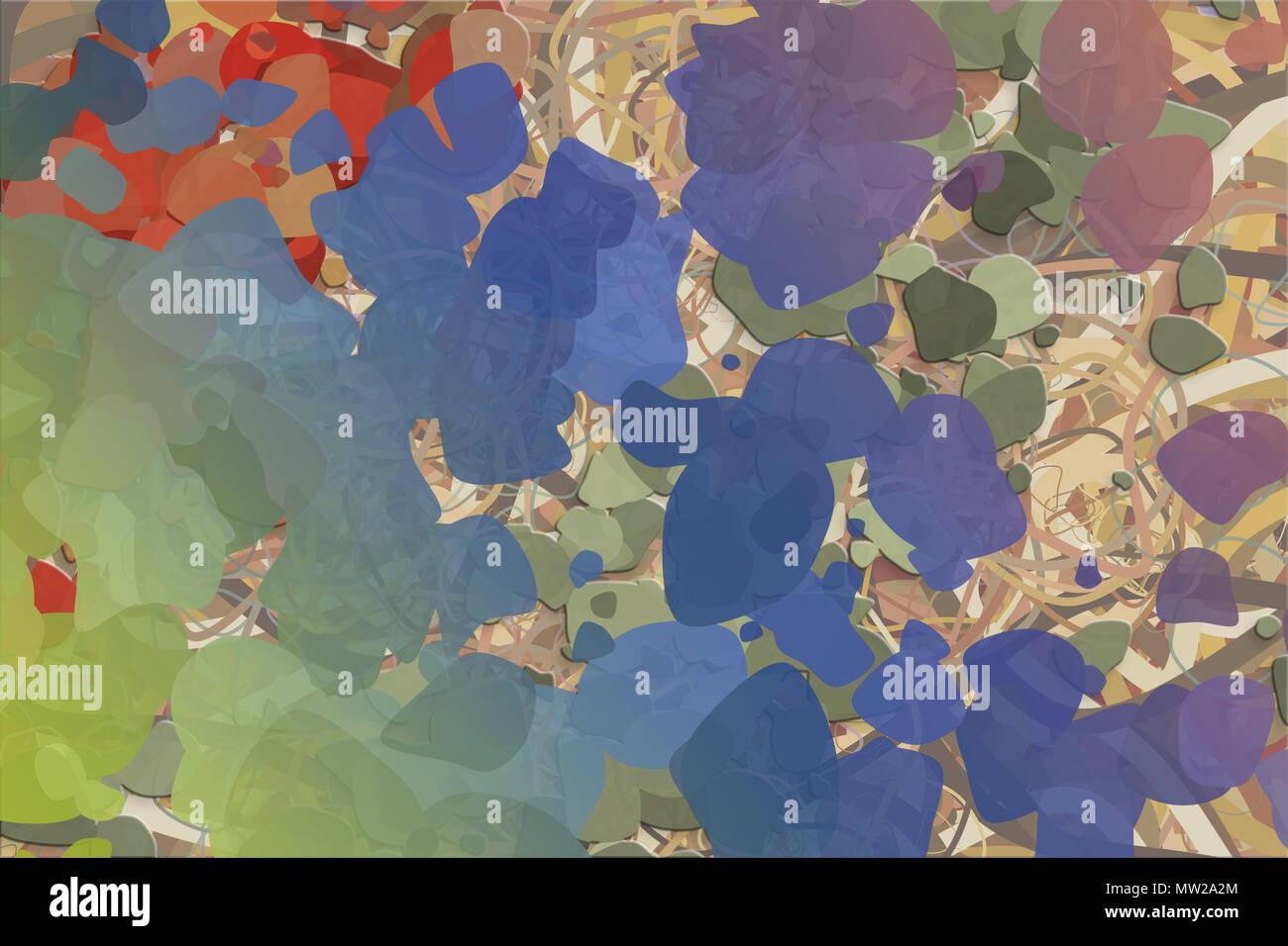 Color abstract pattern, generative blended messy shapes, art background ...