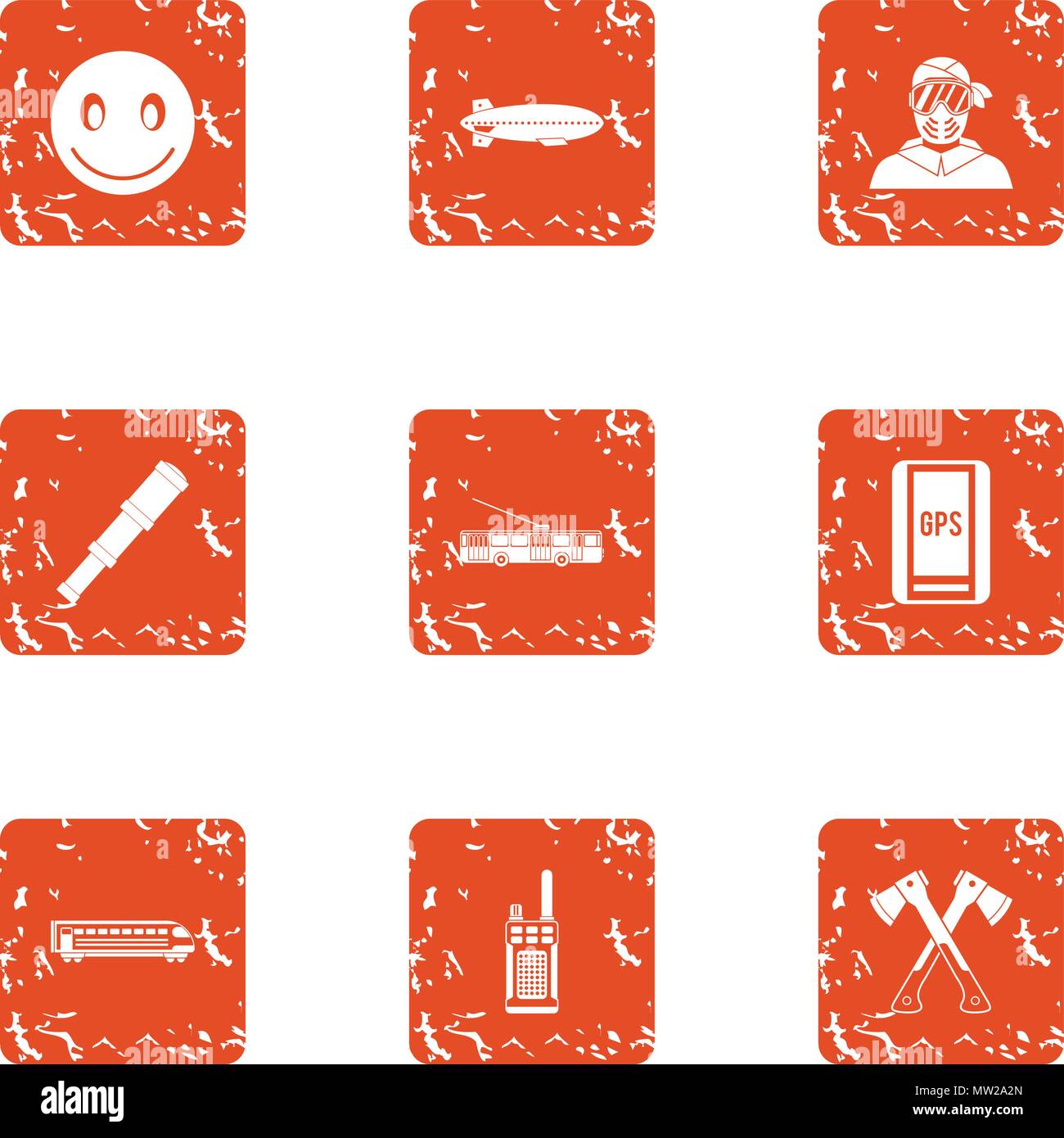 Town planning icons set, grunge style Stock Vector Image & Art - Alamy