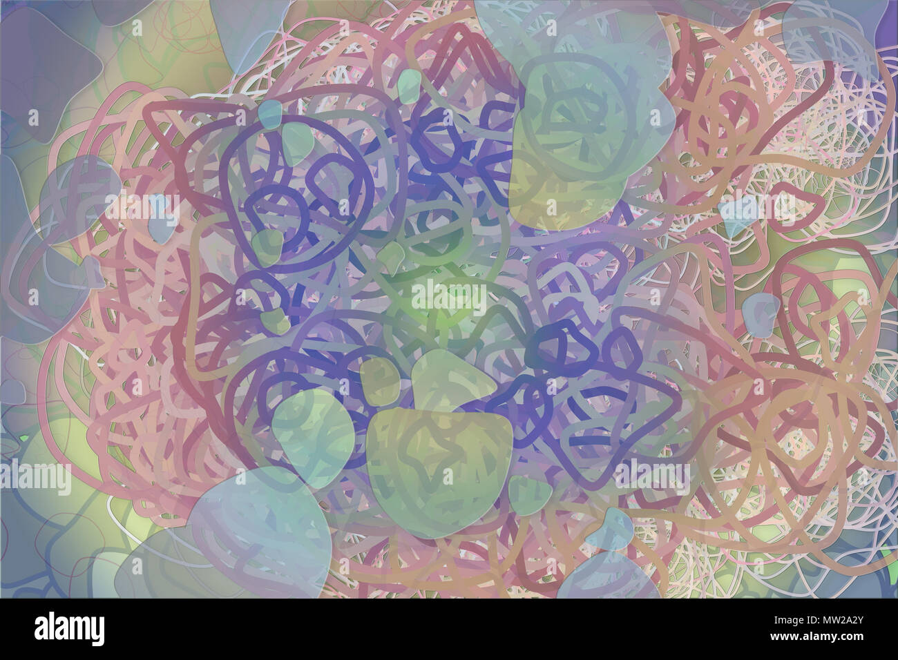 Color abstract pattern, generative blended messy shapes, art background ...
