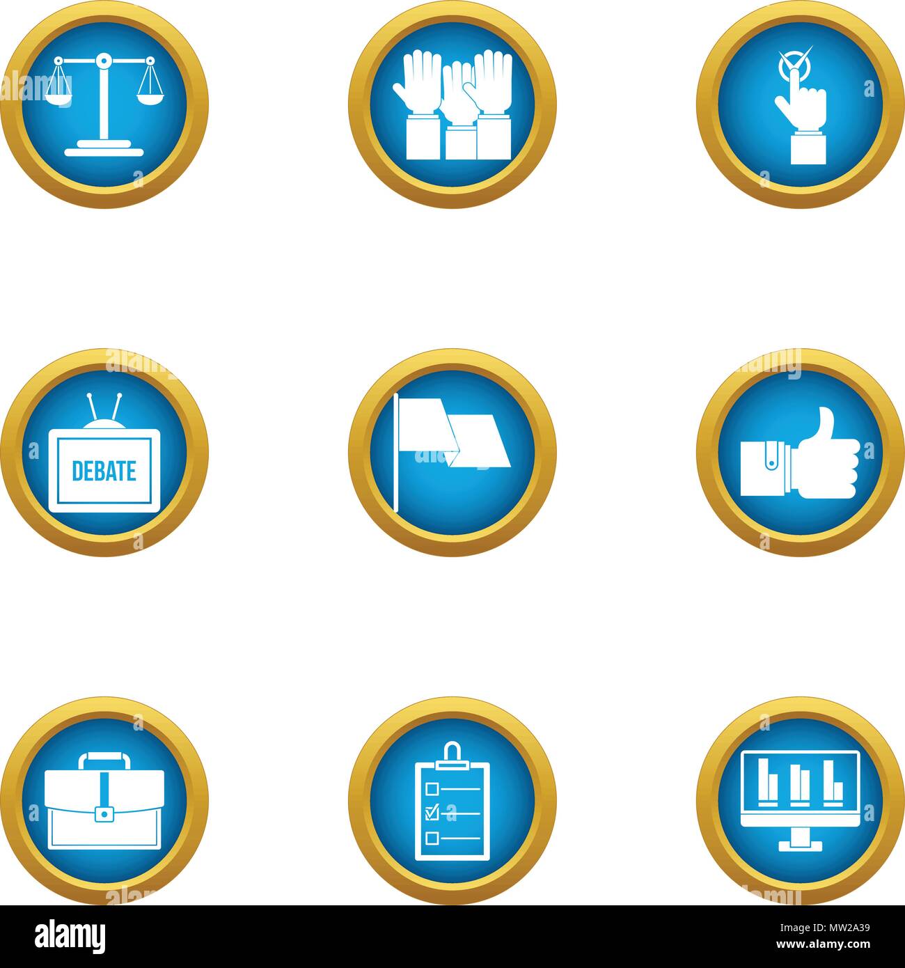 Debate icons set, flat style Stock Vector Image & Art - Alamy