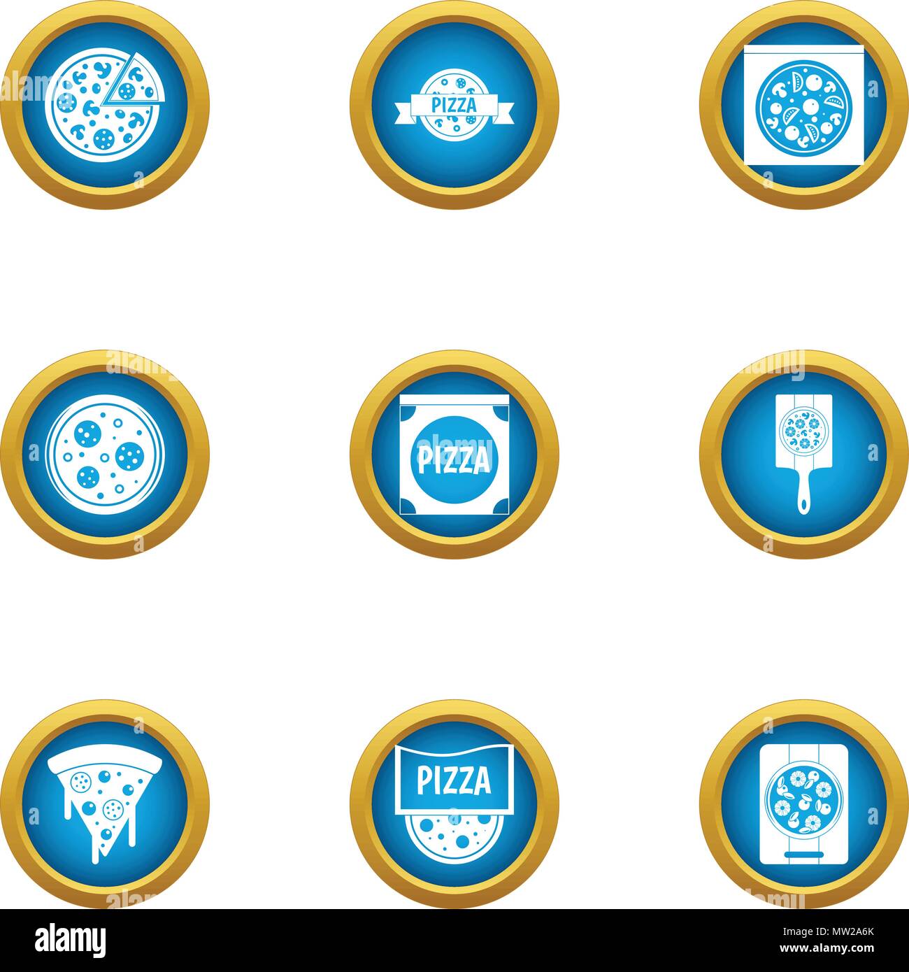 World pizza icons set, flat style Stock Vector Image & Art - Alamy