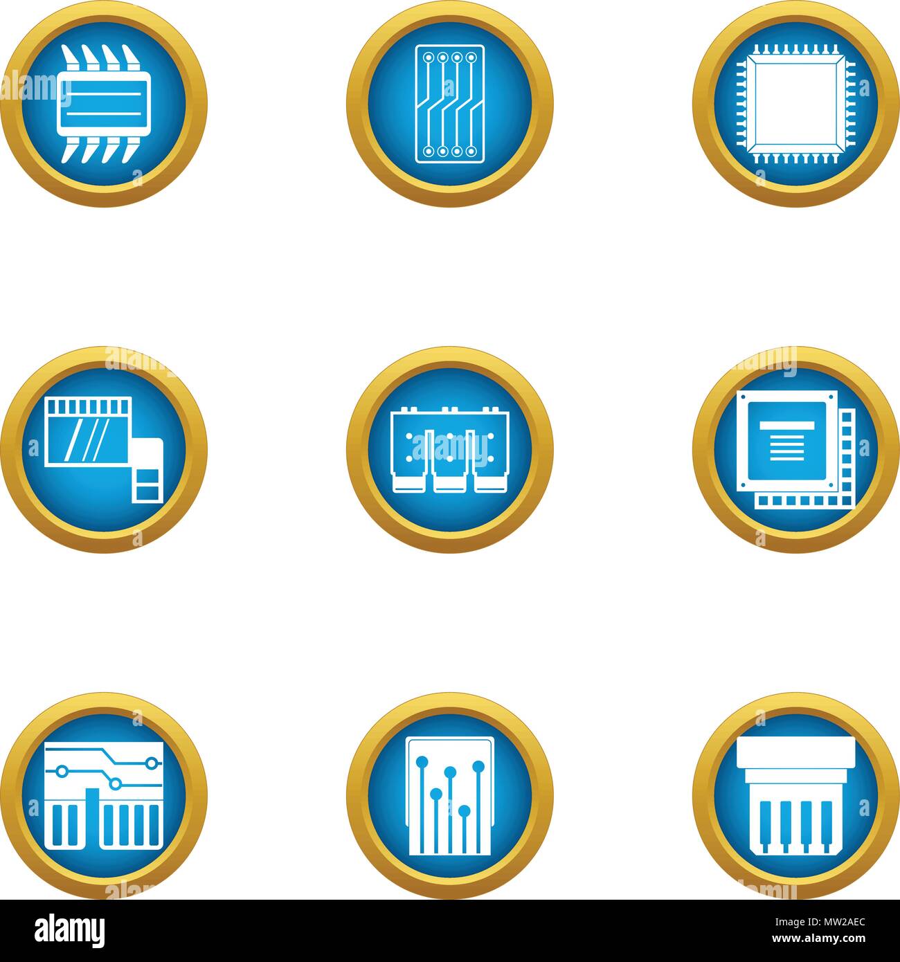 Soldering of chip icons set, flat style Stock Vector Image & Art - Alamy