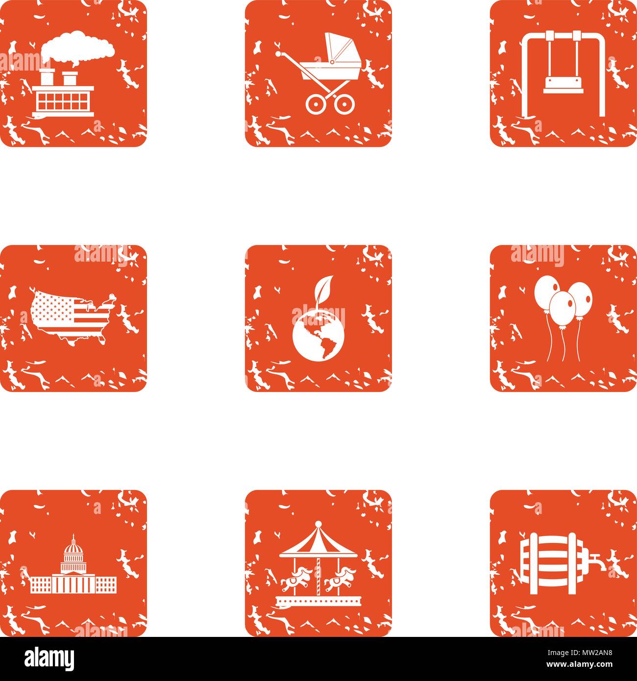 Best country icons set, grunge style Stock Vector Image & Art - Alamy