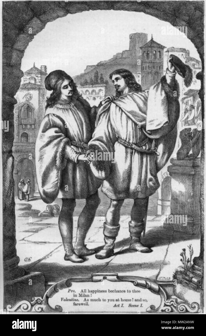 . English: Valentine and Proteus from Act 1 Scene 1 of The Two ...