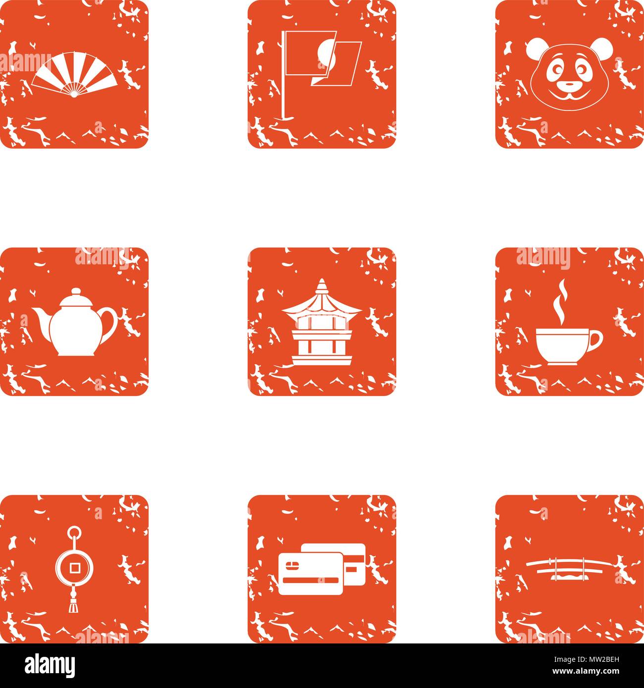 Custom icons set, grunge style Stock Vector Image & Art - Alamy