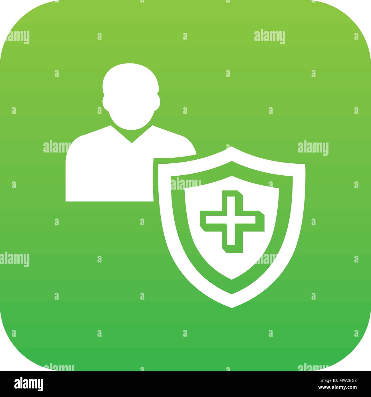 Patient protection icon green vector Stock Vector Image & Art - Alamy