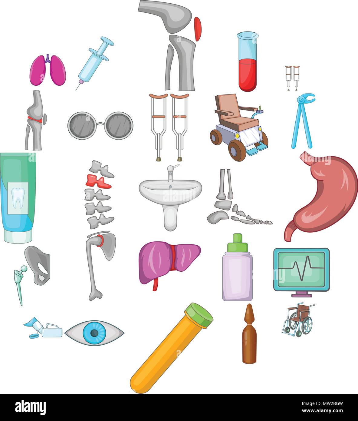 Polyclinic icons set, cartoon style Stock Vector Image & Art - Alamy