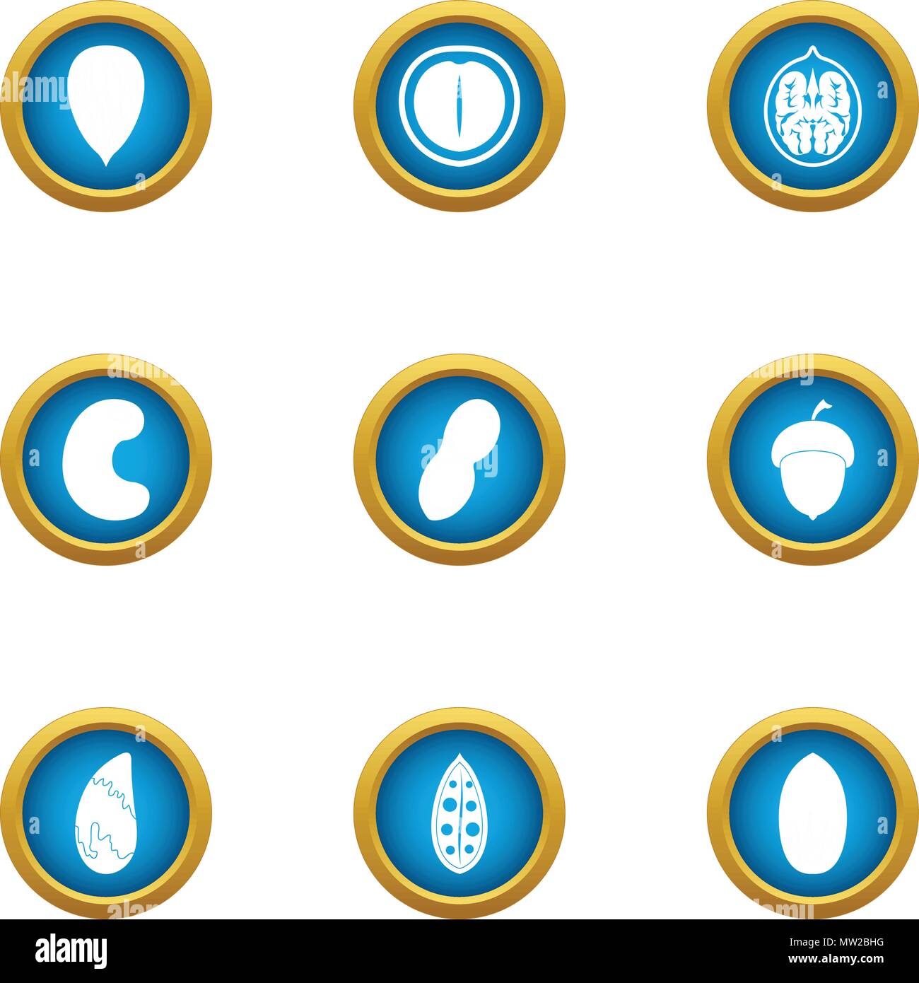 Walnut icons set, flat style Stock Vector Image & Art - Alamy