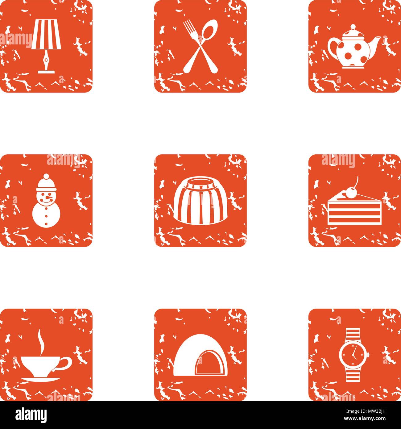 Street feast icons set, grunge style Stock Vector Image & Art - Alamy