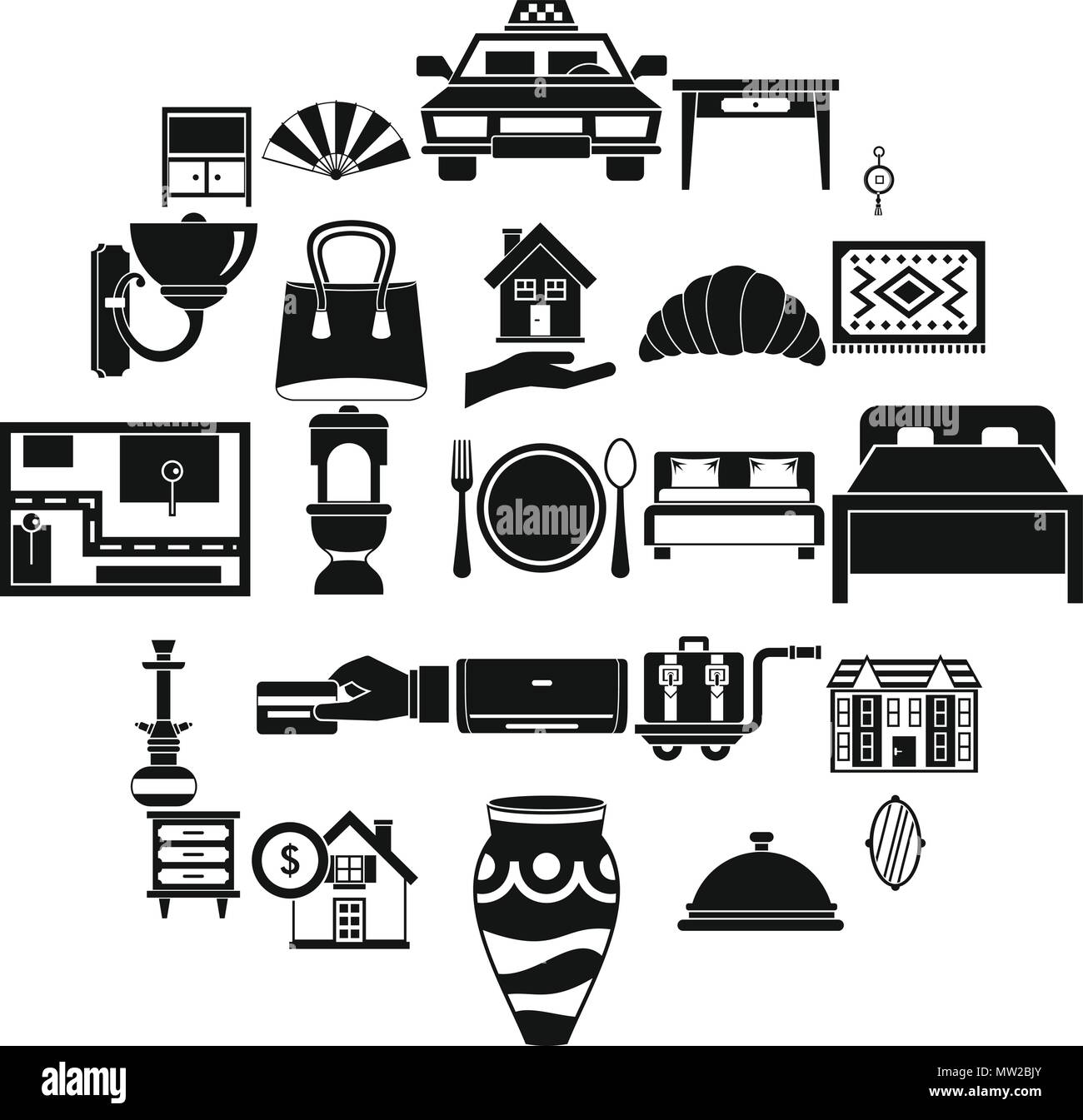 Tourist house icons set, simple style Stock Vector Image & Art - Alamy
