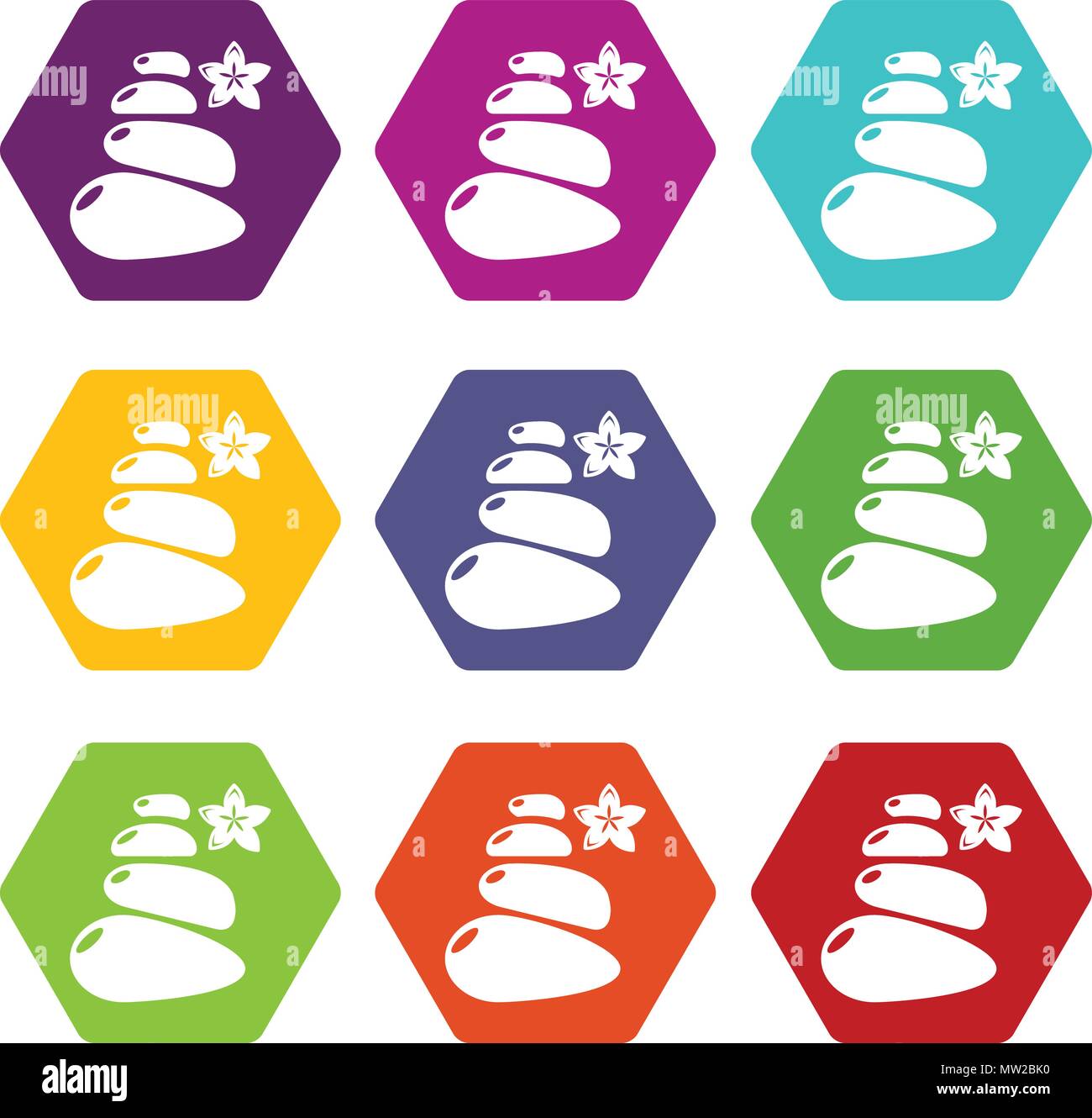 Spa balance stones icons set 9 vector Stock Vector Image & Art - Alamy