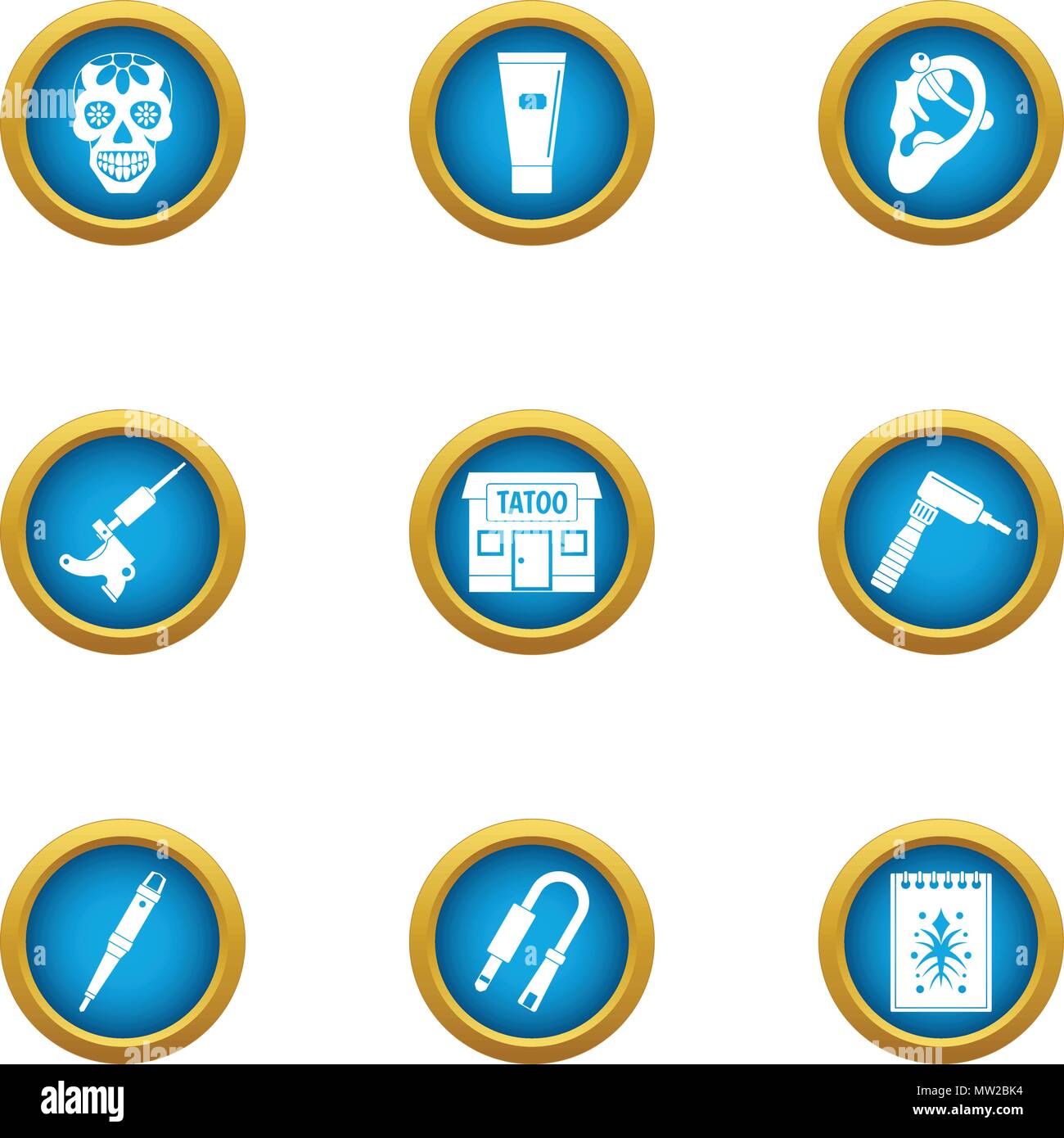 Tattoo master icons set, flat style Stock Vector Image & Art - Alamy