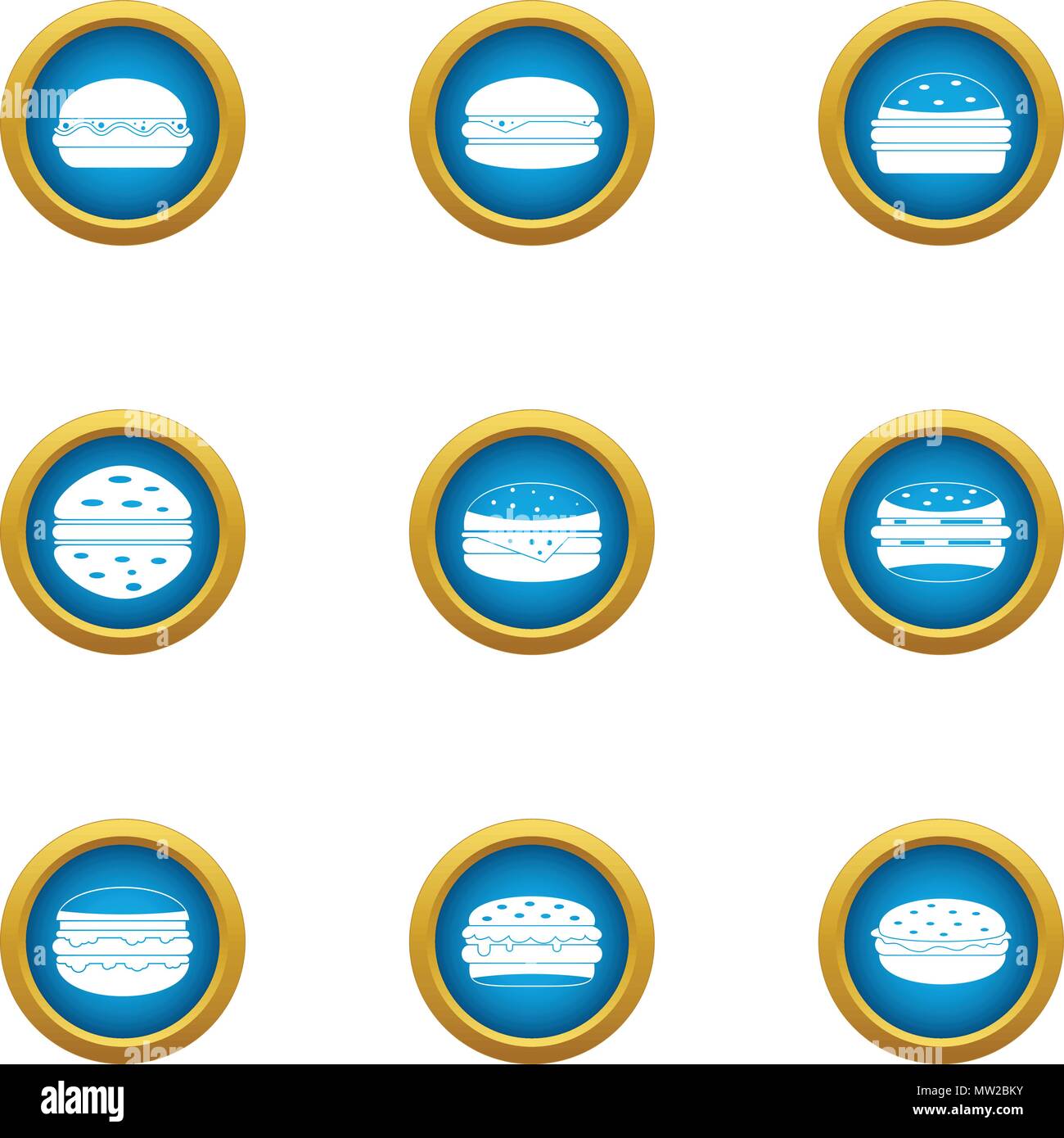 Big sandwich icons set, flat style Stock Vector Image & Art - Alamy