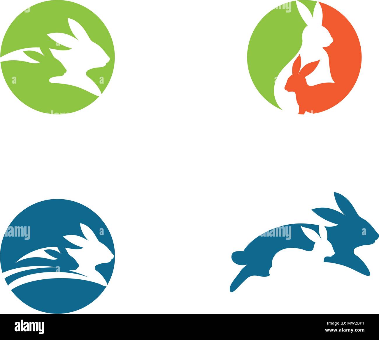 Rabbit Logo template vector icon illustration design Stock Vector Image ...