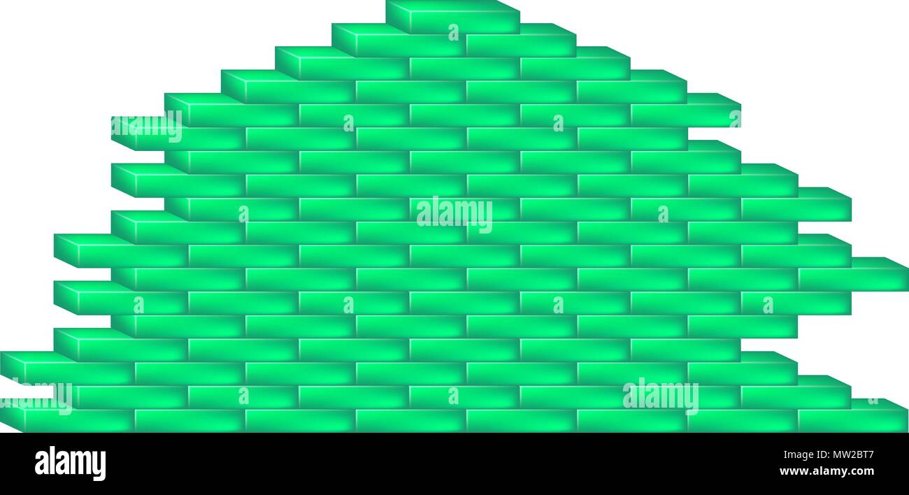 Brick wall in cyan design on white background Stock Vector Image & Art ...