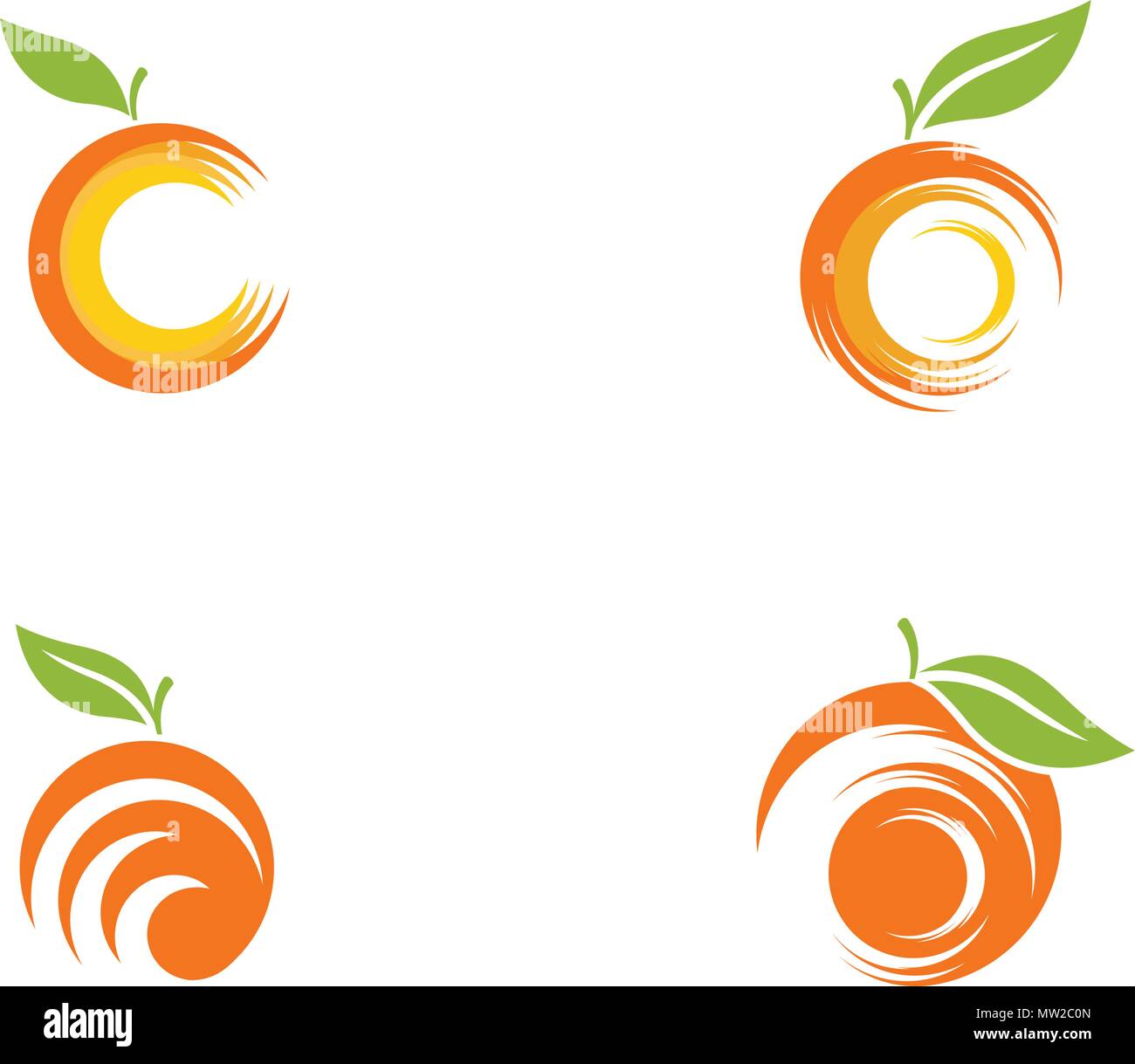 Orange logo design Vector icon illustration design Stock Vector Image ...