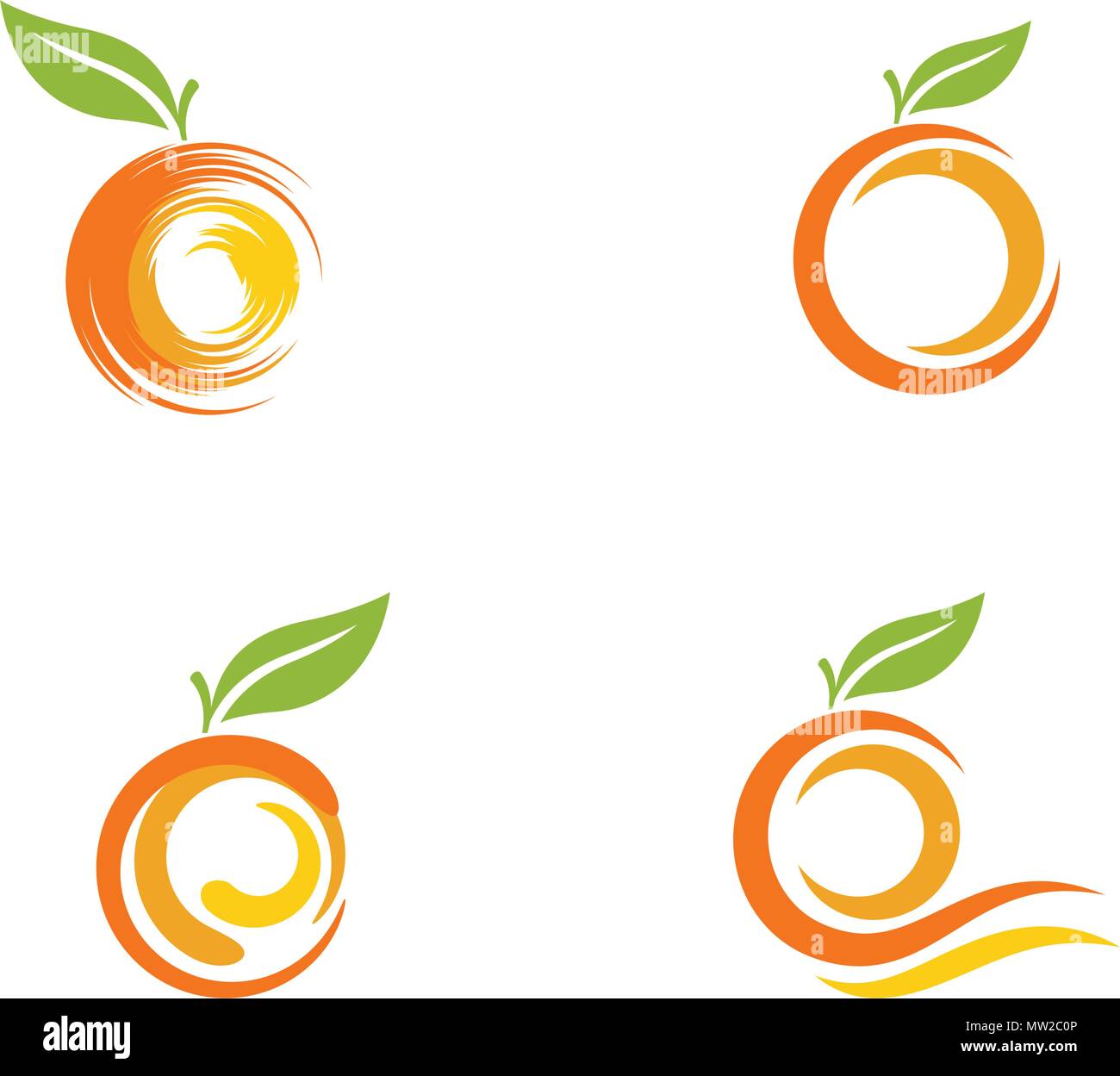 Orange logo design Vector icon illustration design Stock Vector Image ...