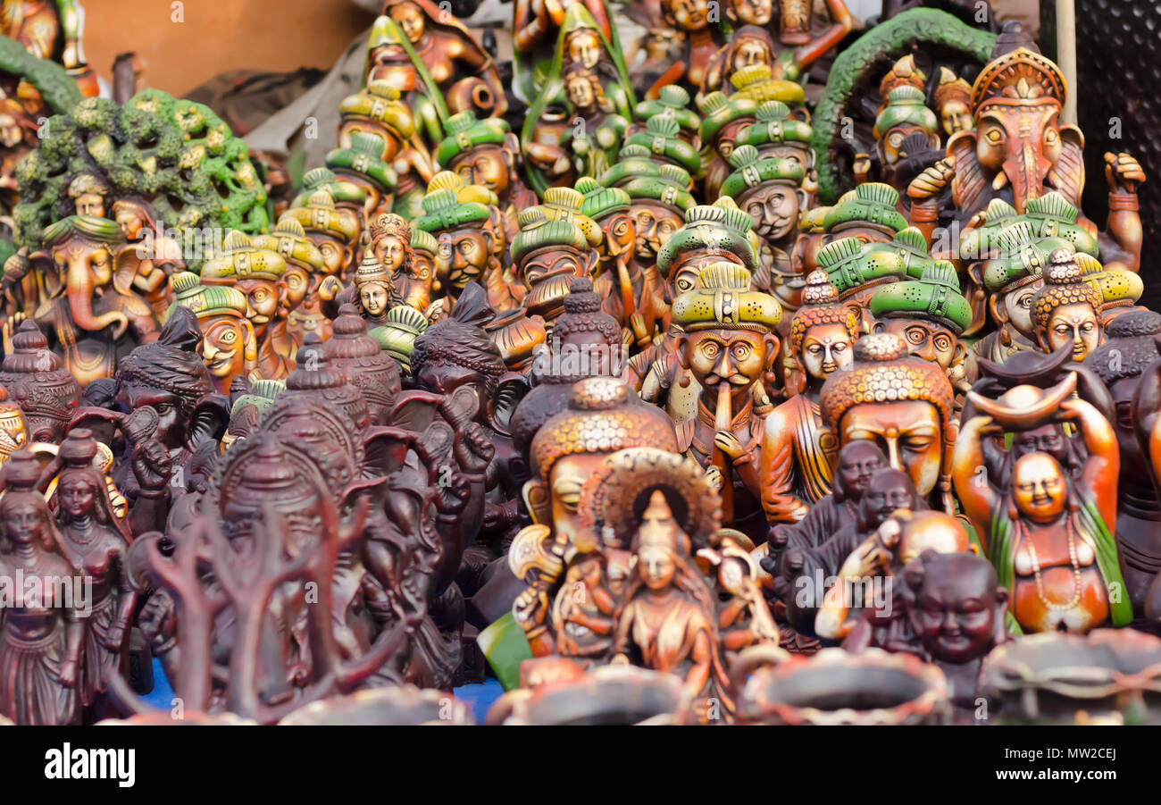 Terracotta statuettes of Buddha and Ganesha, and an assortment of other ...