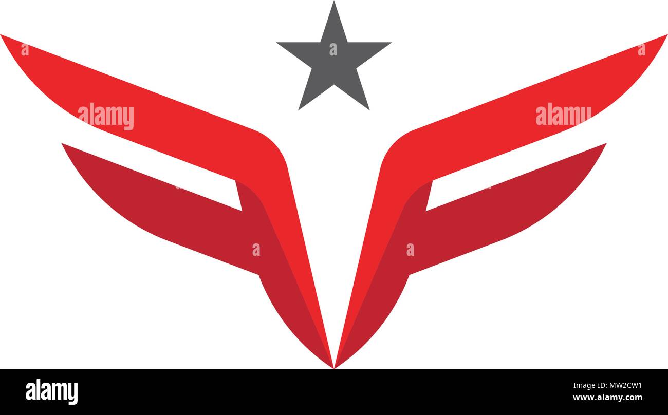 F Letter Wing Logo Template illustration design Stock Vector Image ...