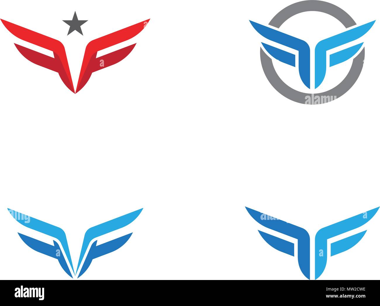 Letter wing logo shield Cut Out Stock Images & Pictures - Alamy