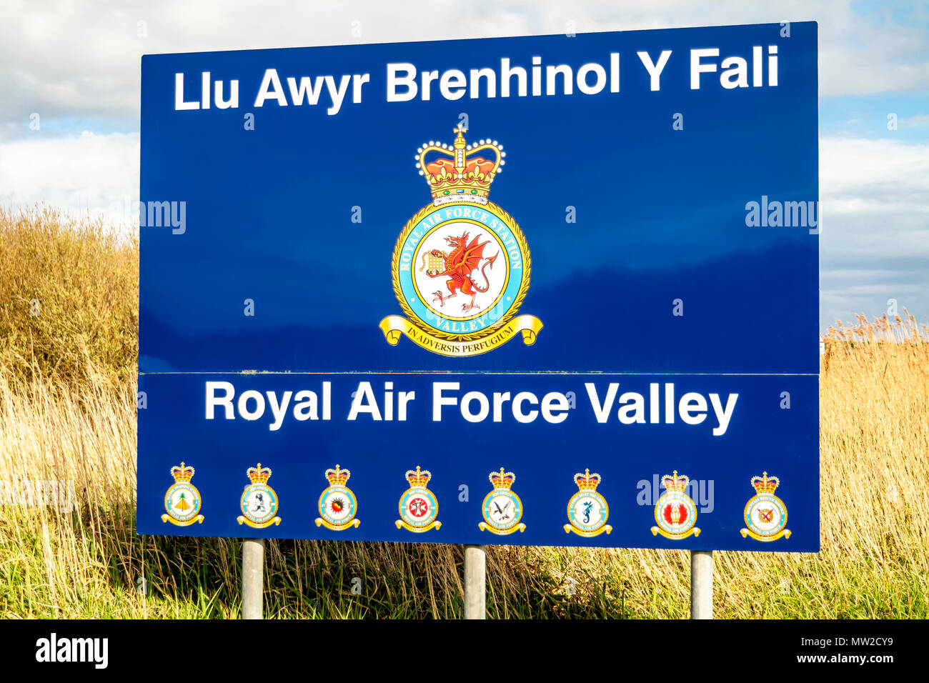 Raf valley sign hi-res stock photography and images - Alamy