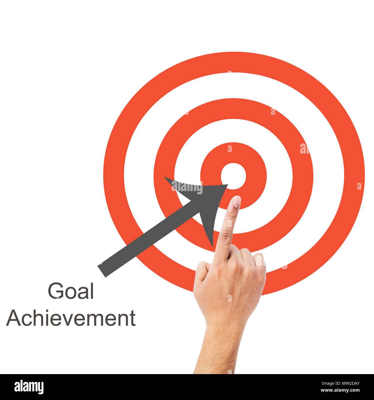 goal and achievement concept, a businessman with hand Stock Photo - Alamy