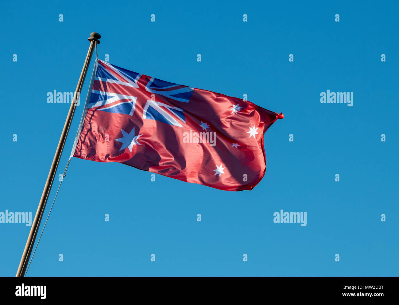 Australian Red Ensign On A Pole Stock Photo - Alamy