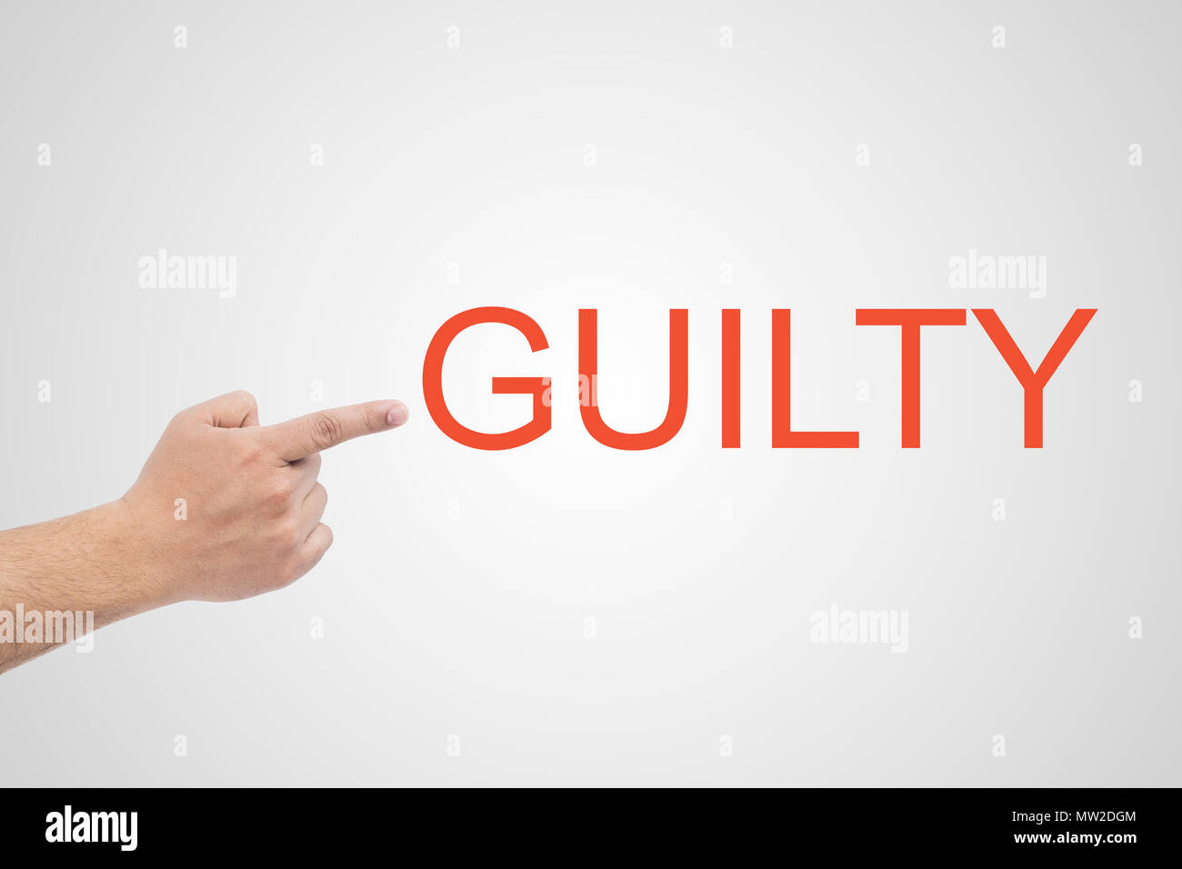 Blaming you.Guilty concept.Hand pointing on white background Stock ...