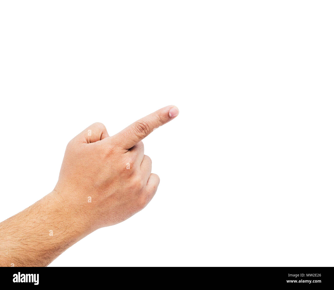 Human hand point with finger isolated on white Stock Photo - Alamy