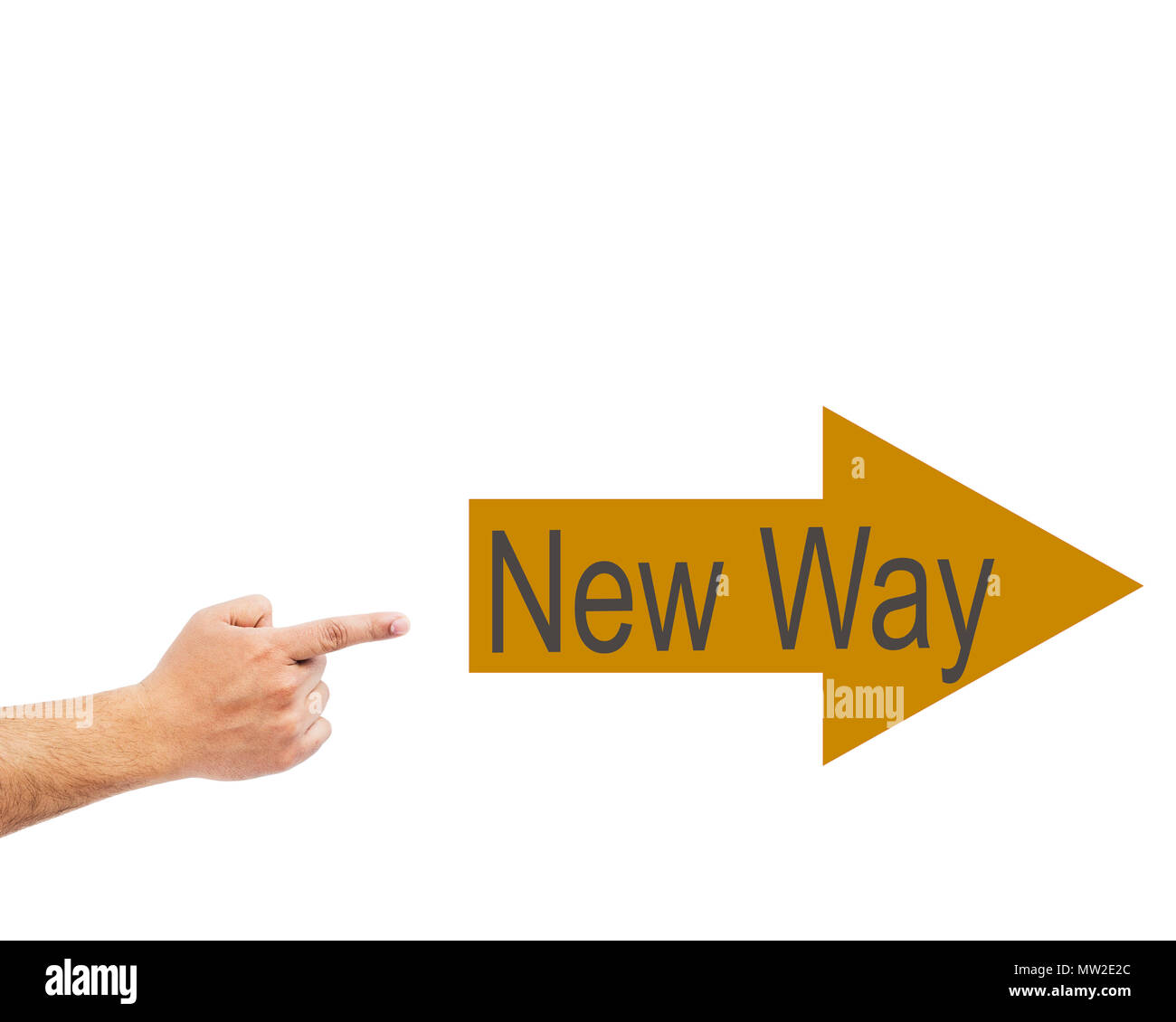close-up look at businessman pointing new way poster Stock Photo - Alamy