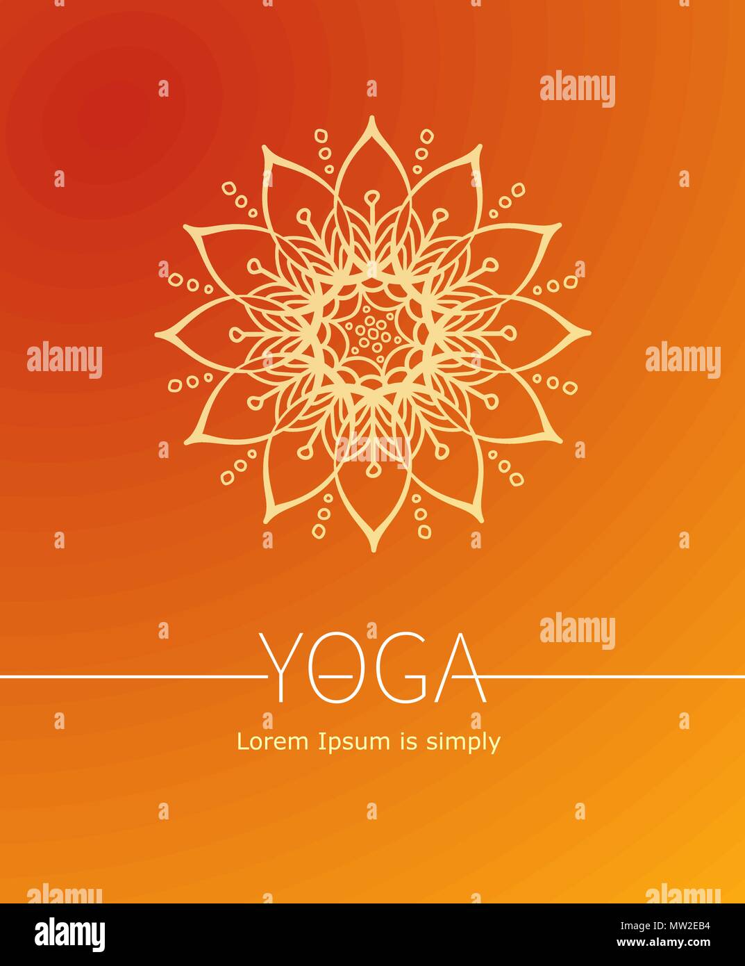 Orange Vector poster or cover for Yoga or Wellness center Stock Vector ...