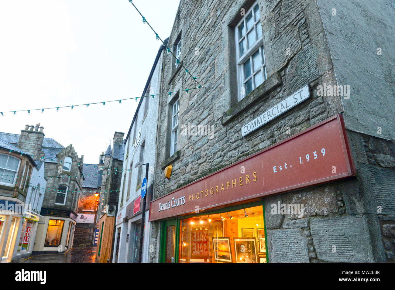 Shops along Commercial Street Lerwick the main shopping area in ...