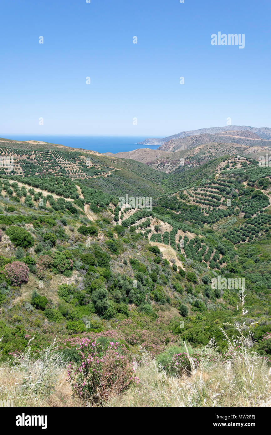 View of The Talean Mountains and Northern Coast from coastal road ...