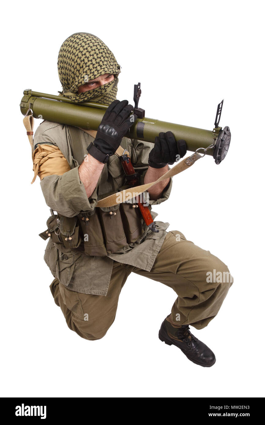 mercenary with anti-tank rocket launcher - RPG Stock Photo - Alamy