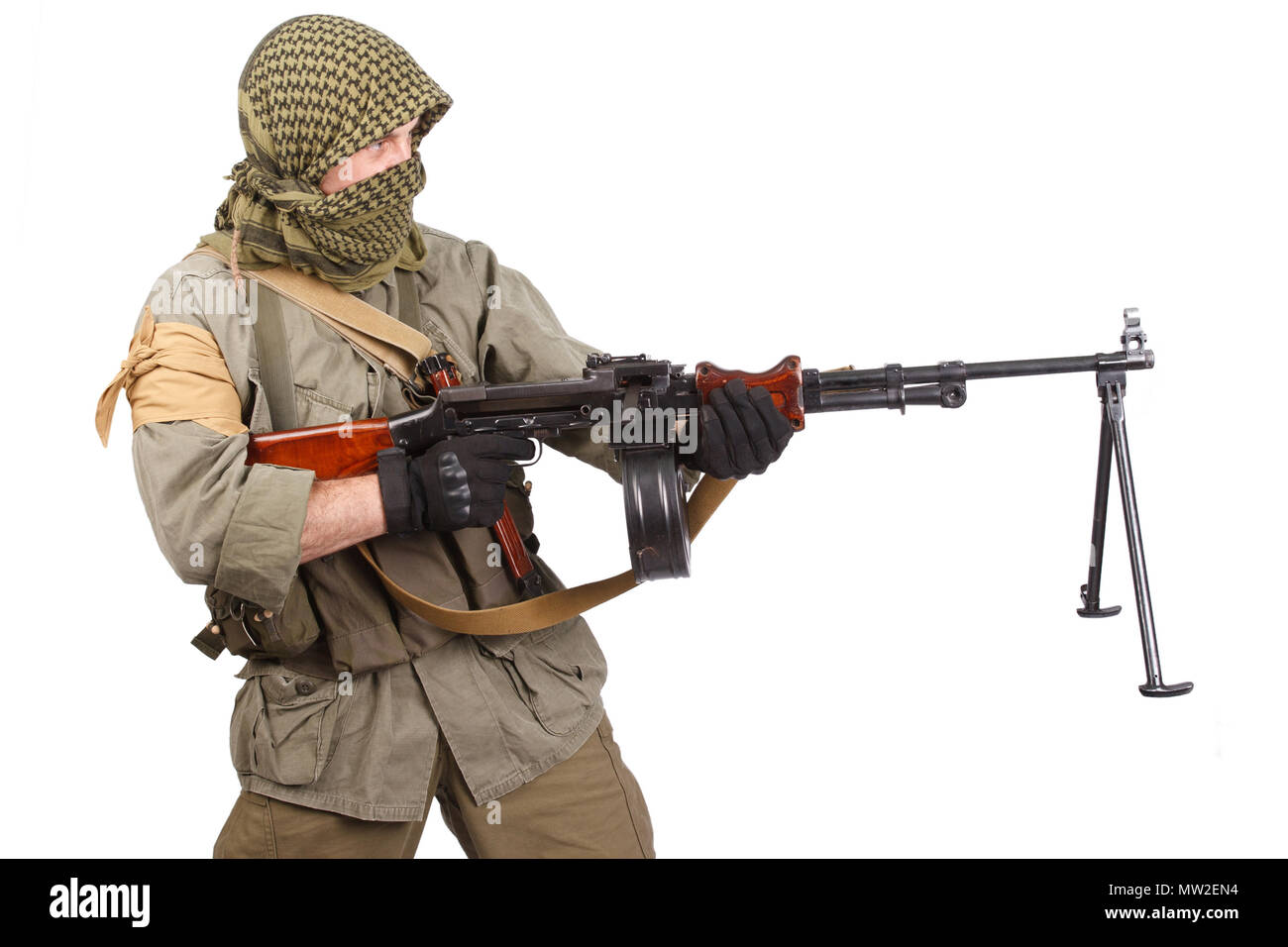mercenary gunner with machine gun Stock Photo - Alamy